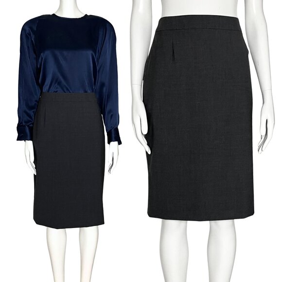 Hugo Boss | Skirts | Hugo Boss Vilea Charcoal Gray Wool Pencil Skirt Us ...